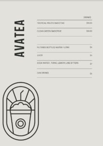 Menu | Avatea Cafe